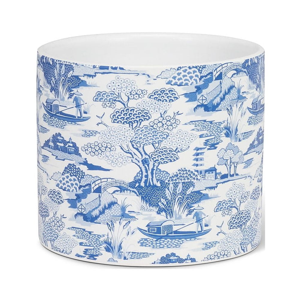 Set of 1 Toile River Scene Small Planter - Walmart.com