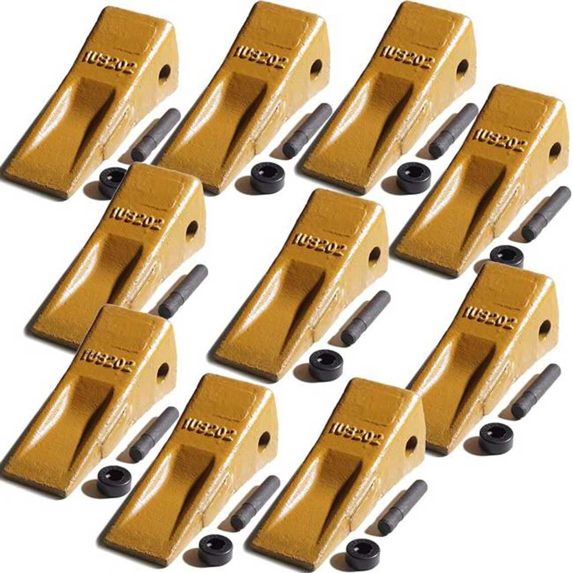 Set of 10 - 1U3202 Bucket Teeth Side Pin 8E6208 Retainer CAT J200 ...