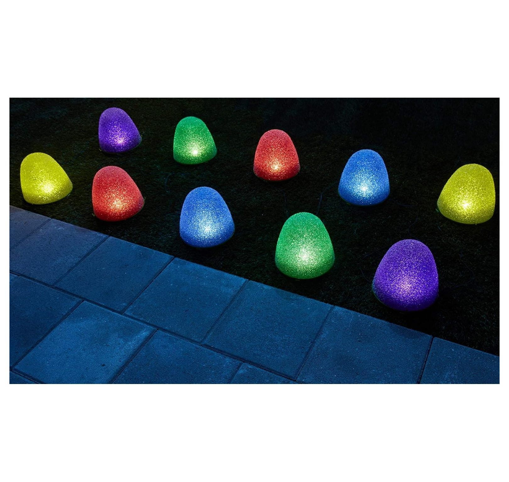 Set of 10-8" Tall Sugar Coated LED Gumdrop Christmas Pathway Lights ...