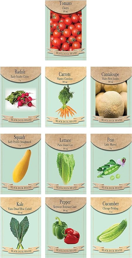 Set of 10 Assorted Vegetable & Herb Seed Packets - Create a Deluxe ...