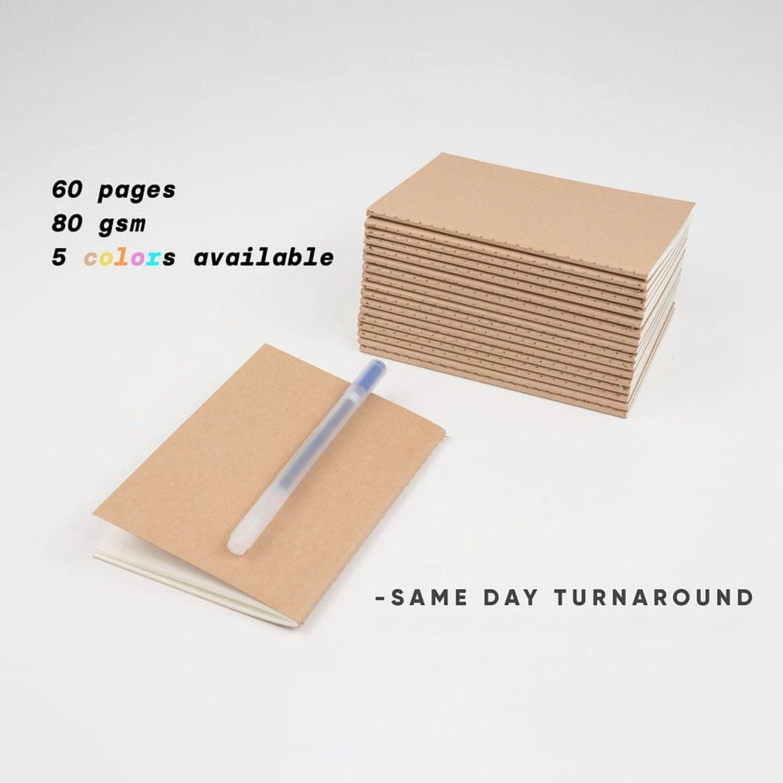 Set of 10 Bulk A6 Notebooks | 4 x 5.5 inch | 60 pages 30 sheets | Kraft ...