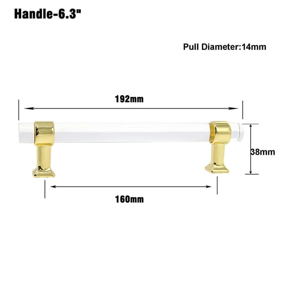 Set of 10 Clear Acrylic Handles Kitchen Cabinet T Bar Knobs Drawer ...
