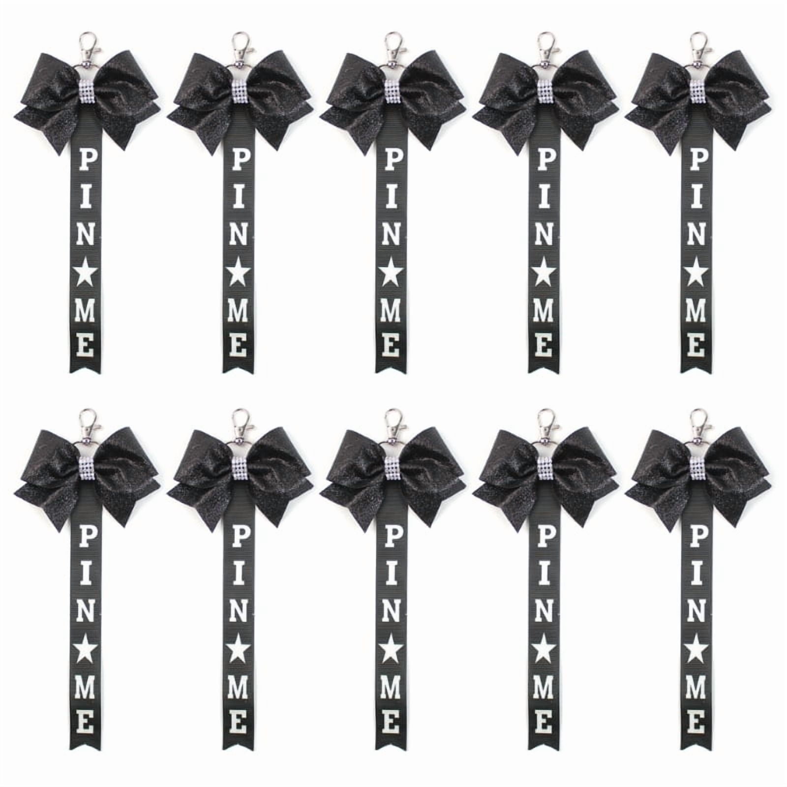 Pack of 10 Cheer Bows Keychains Bowknot Streamer Key Rings for Teen ...