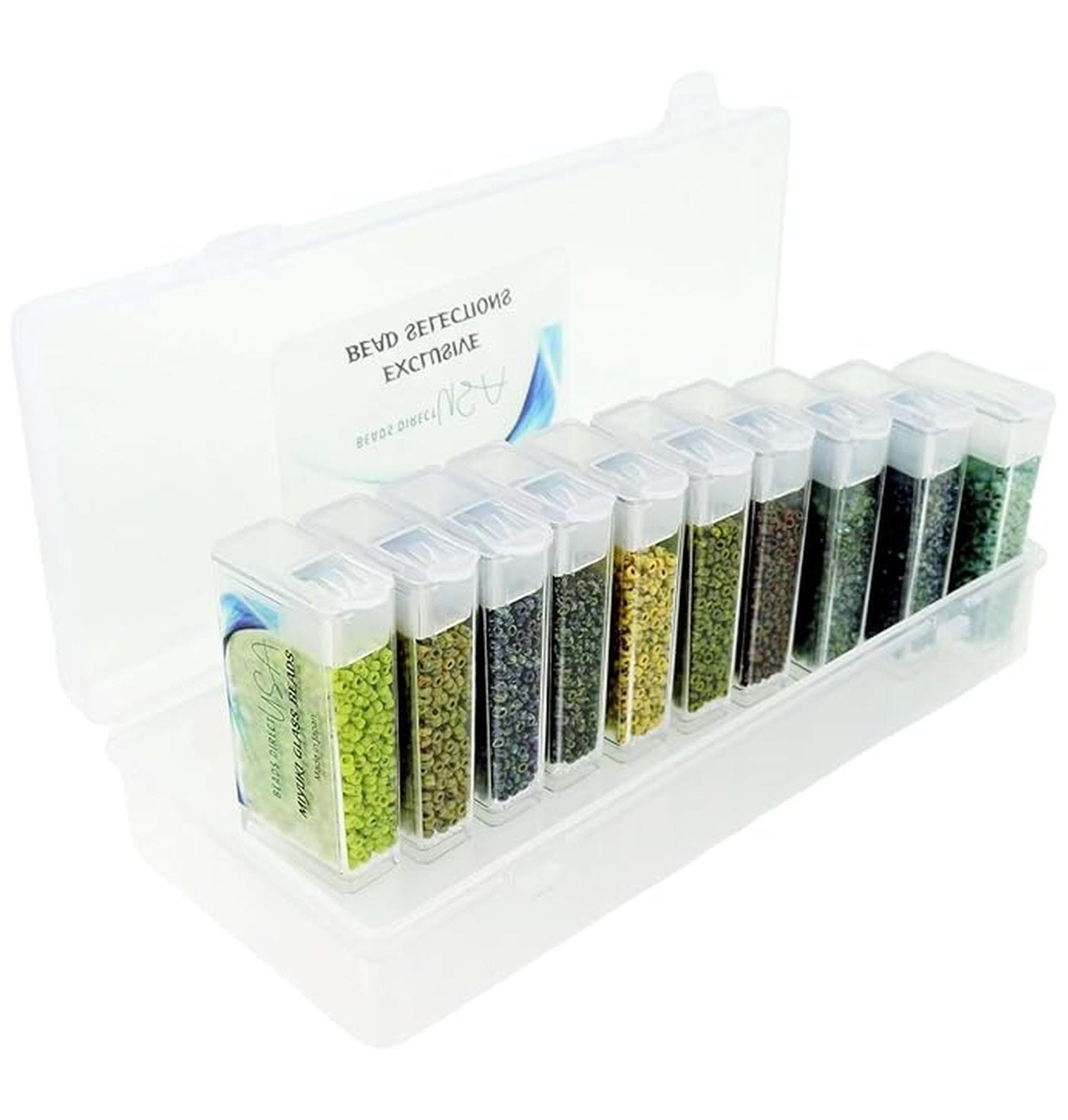 Set of 10 Colors - Miyuki Size 11/0 Round Seed Beads, 100 Grams ...