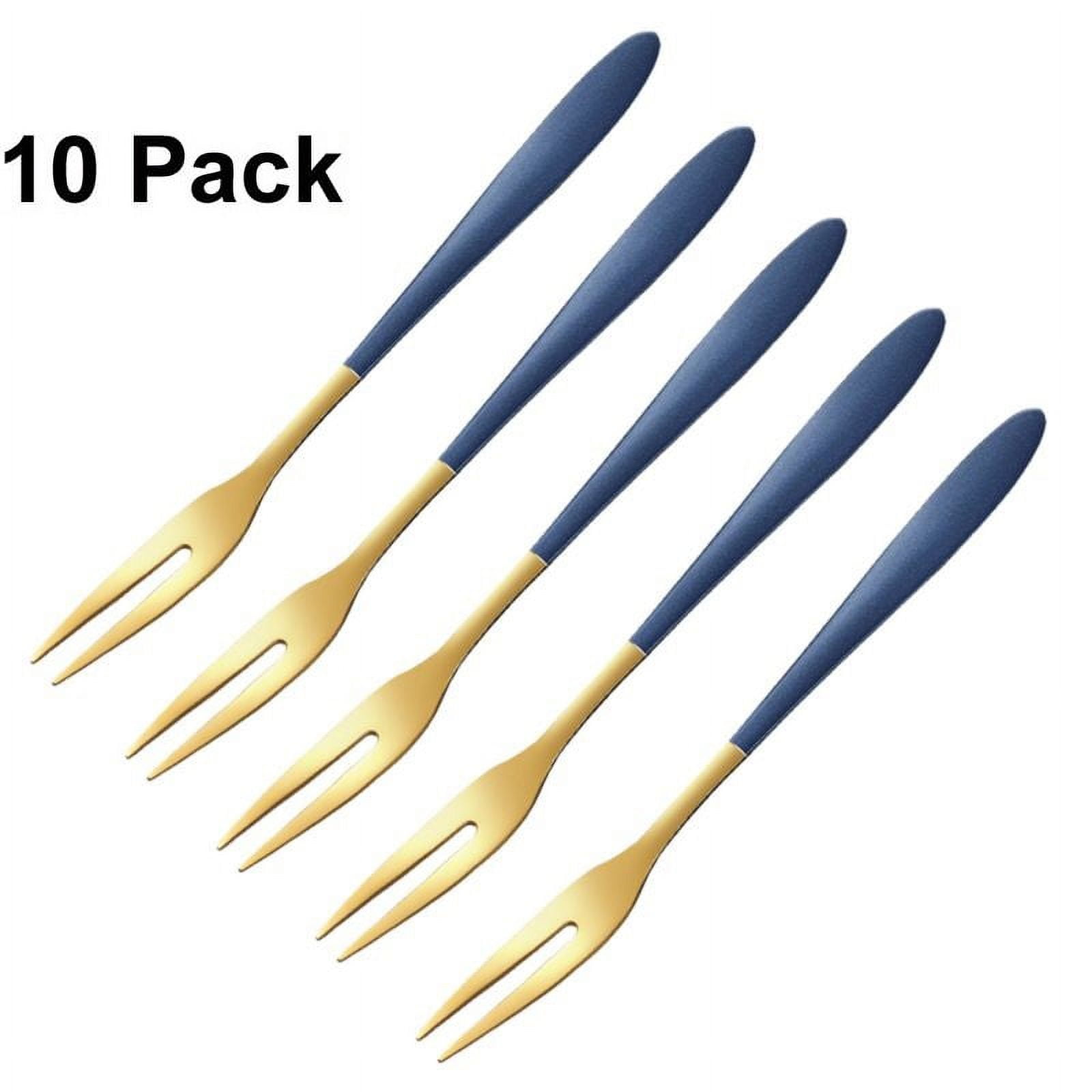 10 Pieces Stainless Steel Fruit Forks Cocktail Forks Two Prong Forks ...