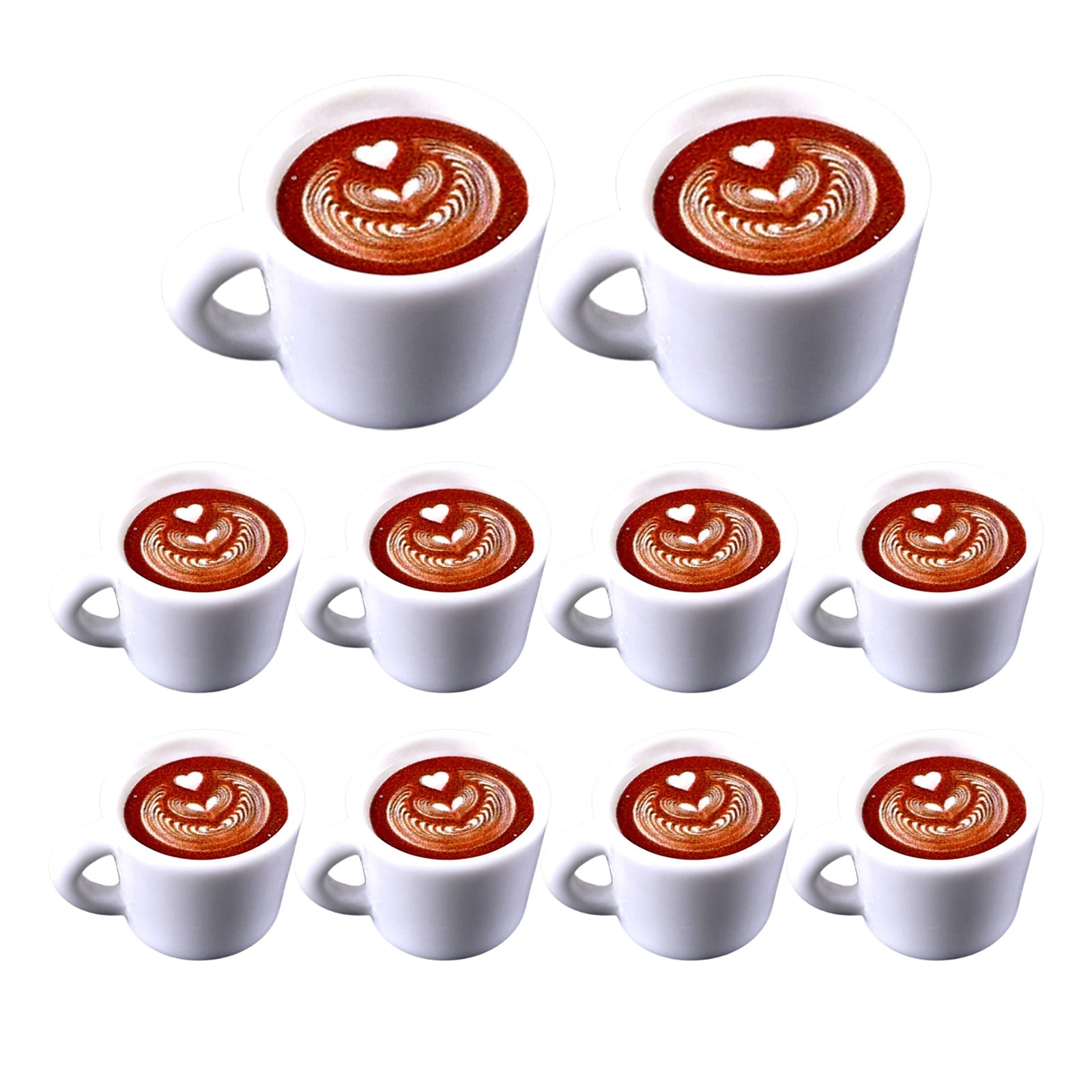 Set of 10 Dollhouses Miniature Coffee Cups Spoon Realistic 1/12 Scale ...
