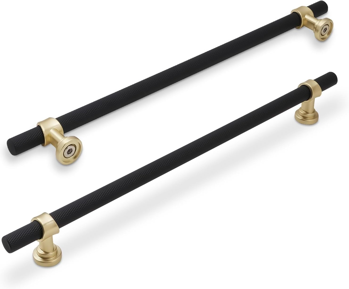 Set of 10 Durable 15 Inch Kitchen Cabinet Pulls in Matte Black and Gold ...