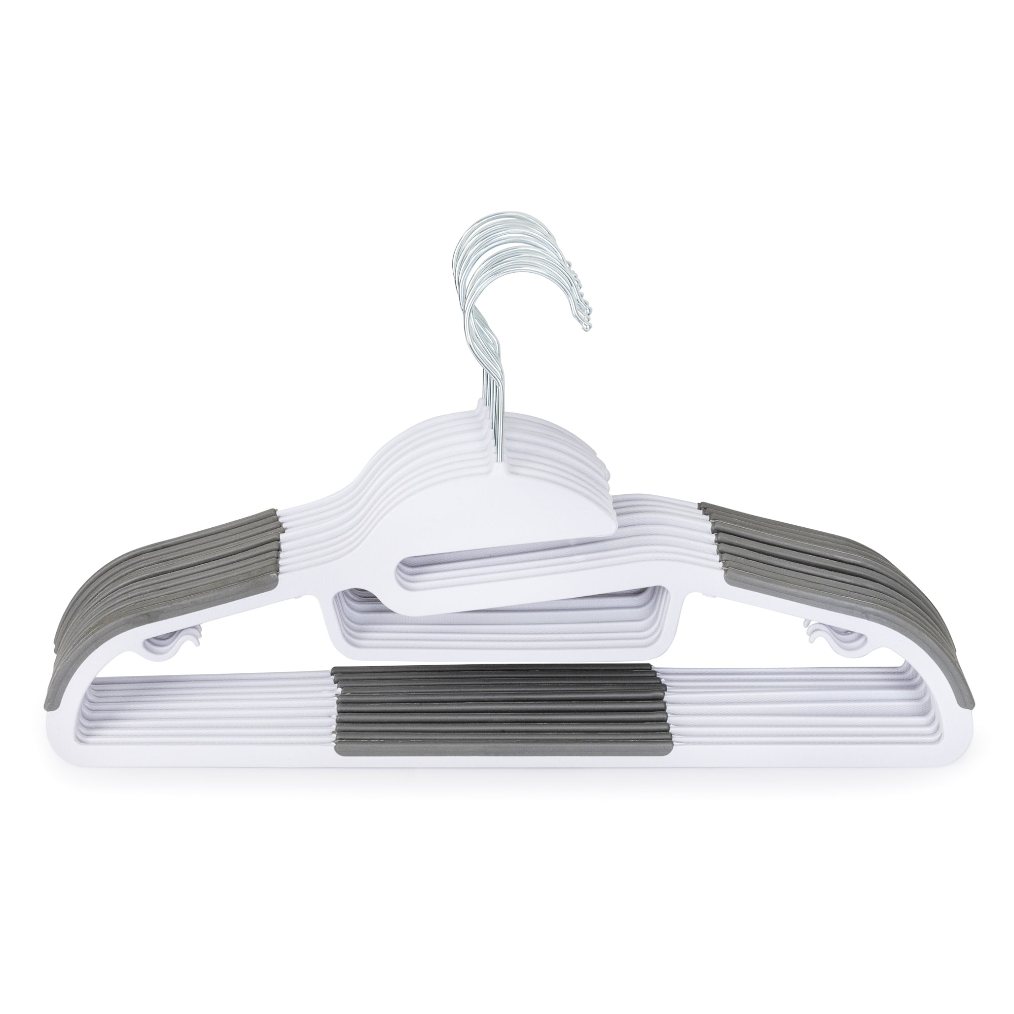 Set of 10 Easy-On Non-Slip Hangers, Heavy Duty Plastic with Strap ...
