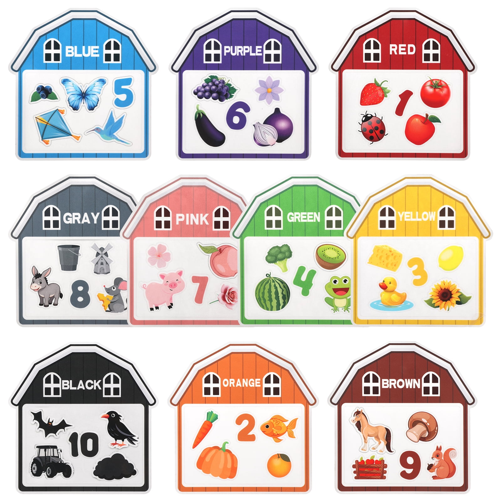 Set of 10 Farm-Themed Color Sorting Magnets – Easy-Grip, Drop-Resistant ...