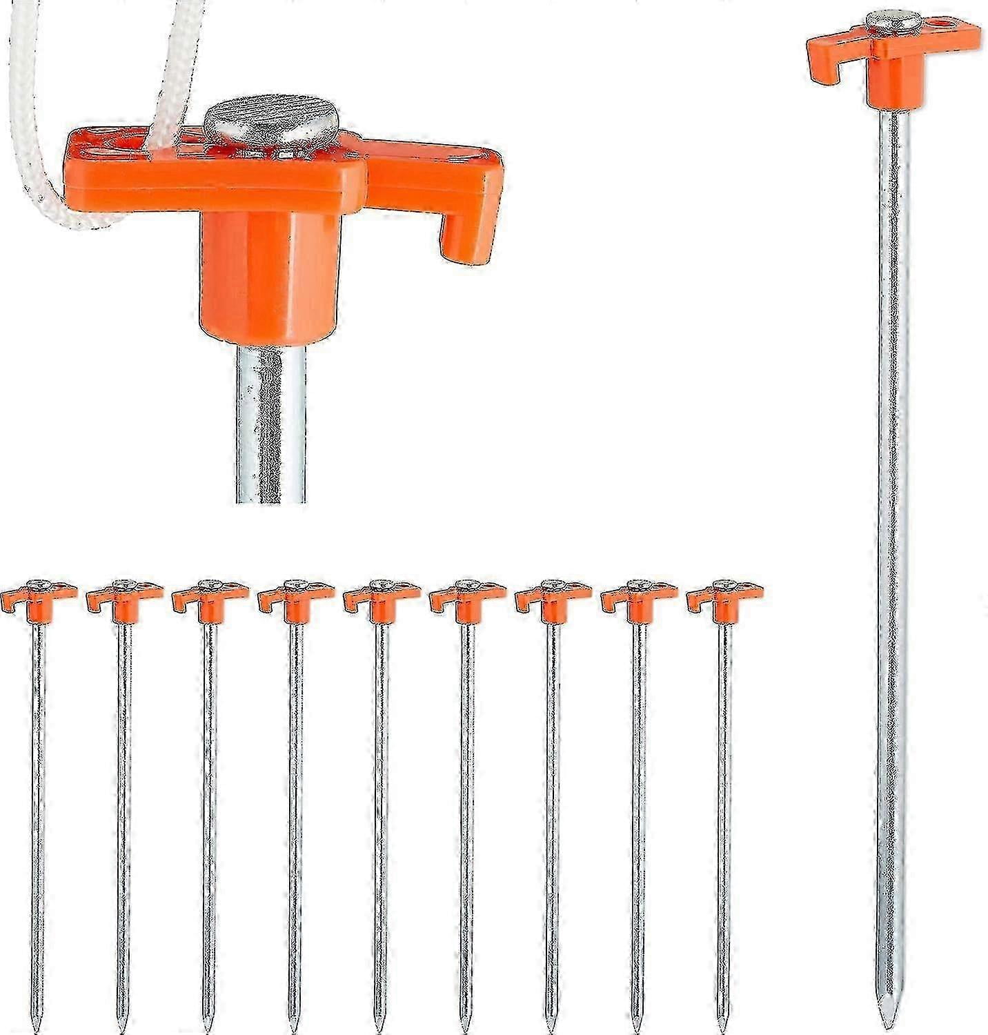 Set of 10 Heavy Duty Tent Pegs, Hard Ground Anchors, 25 cmCamping ...