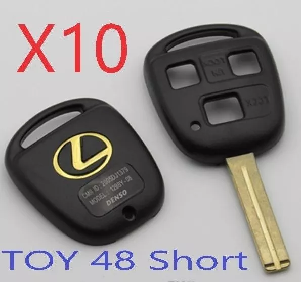 Set of 10 LEXUS Remote Head Key SHELL 3 BUTTON SHORT BLADE USA Seller ...