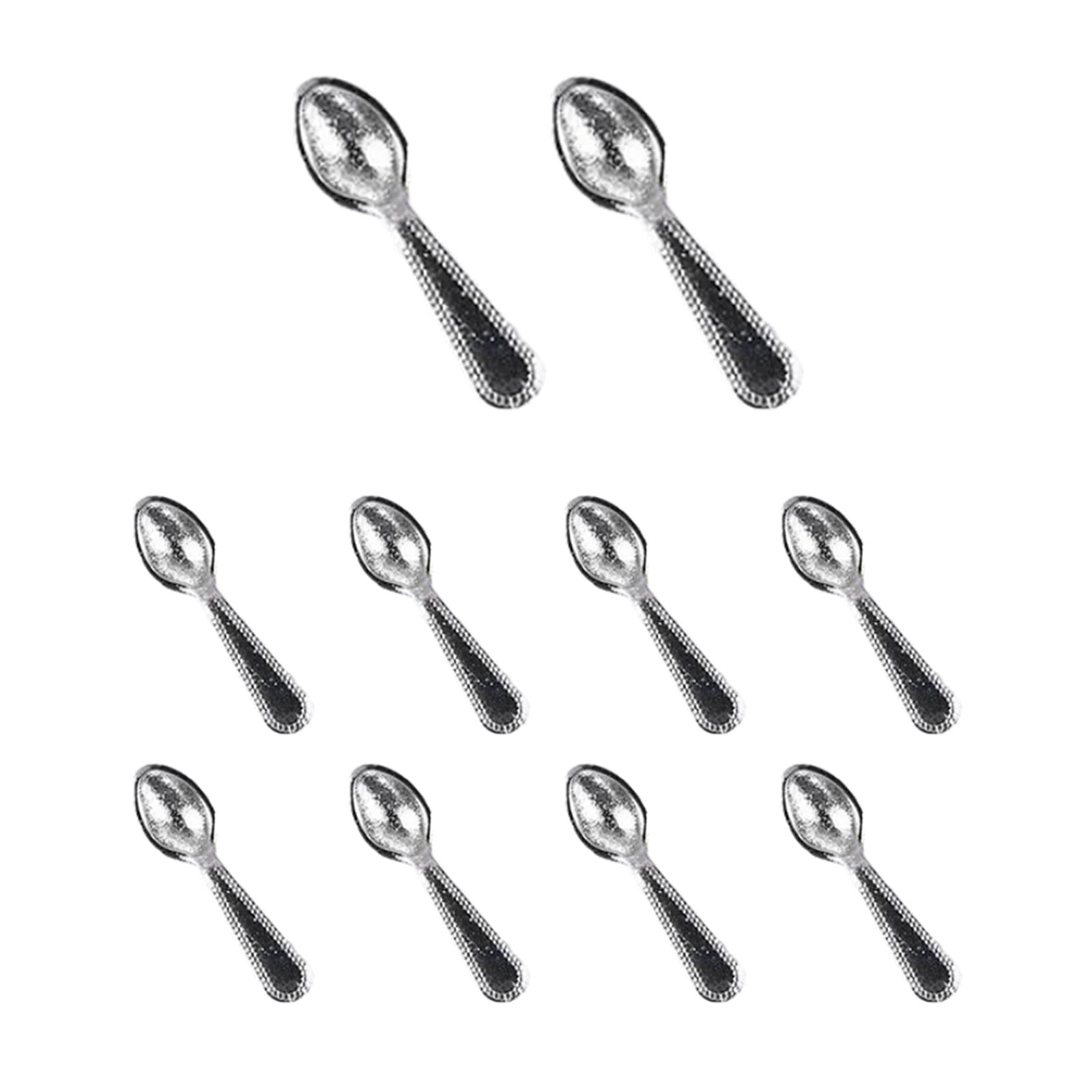 Set of 10 Miniature Coffee Cups Spoon Set for Dollhouses 1/12 Scale ...