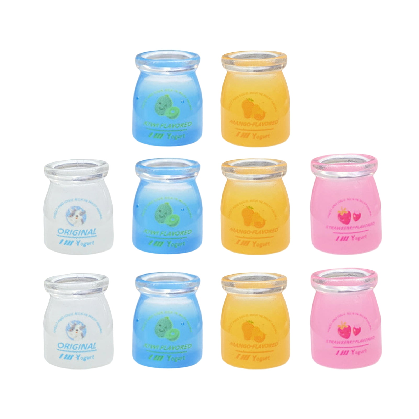 Set of 10 Miniature Milk Bottles – Vibrant Colors, Realistic Fruit and ...