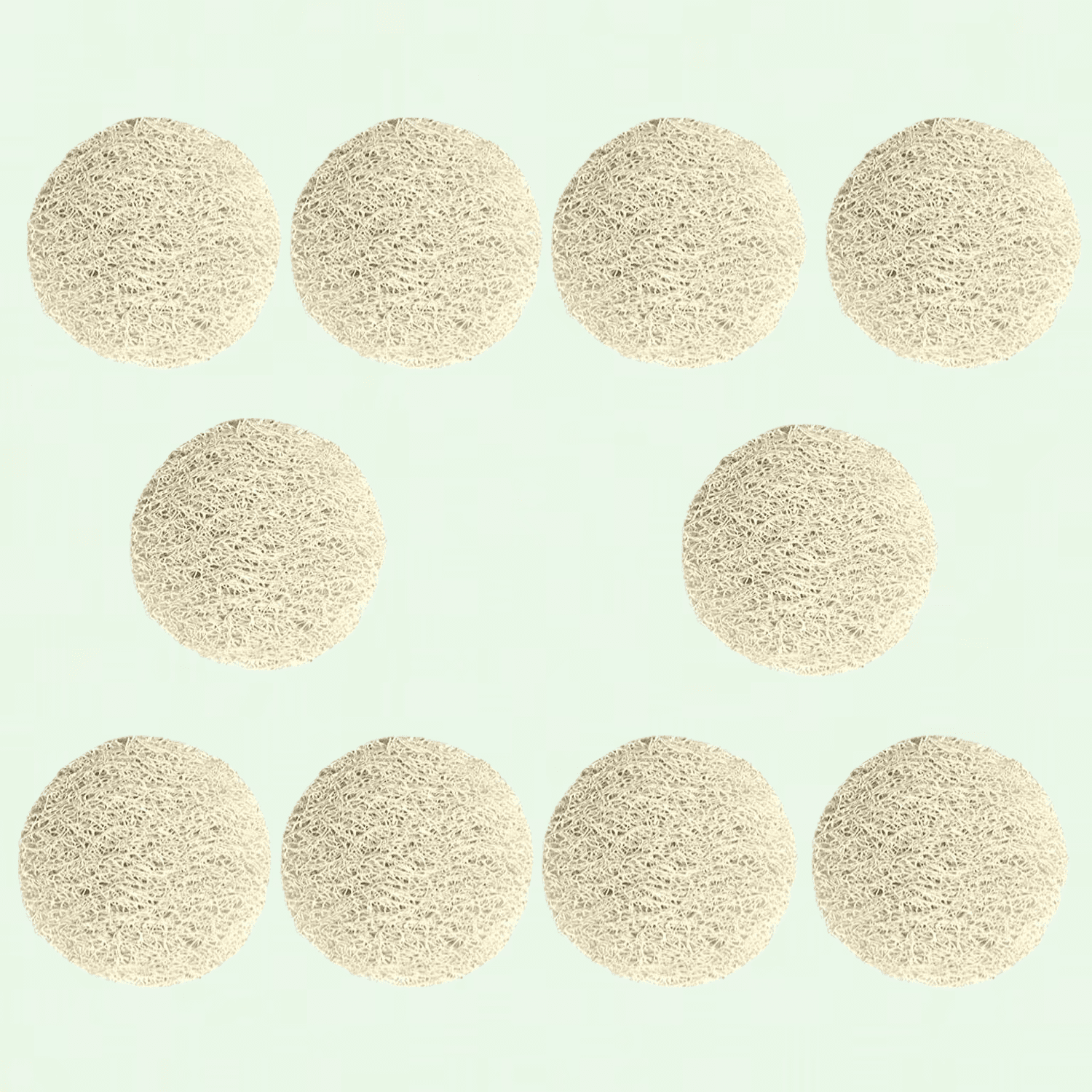 Set of 10 Natural Loofah Facial Pads, Eco-Friendly Exfoliating Loufa ...