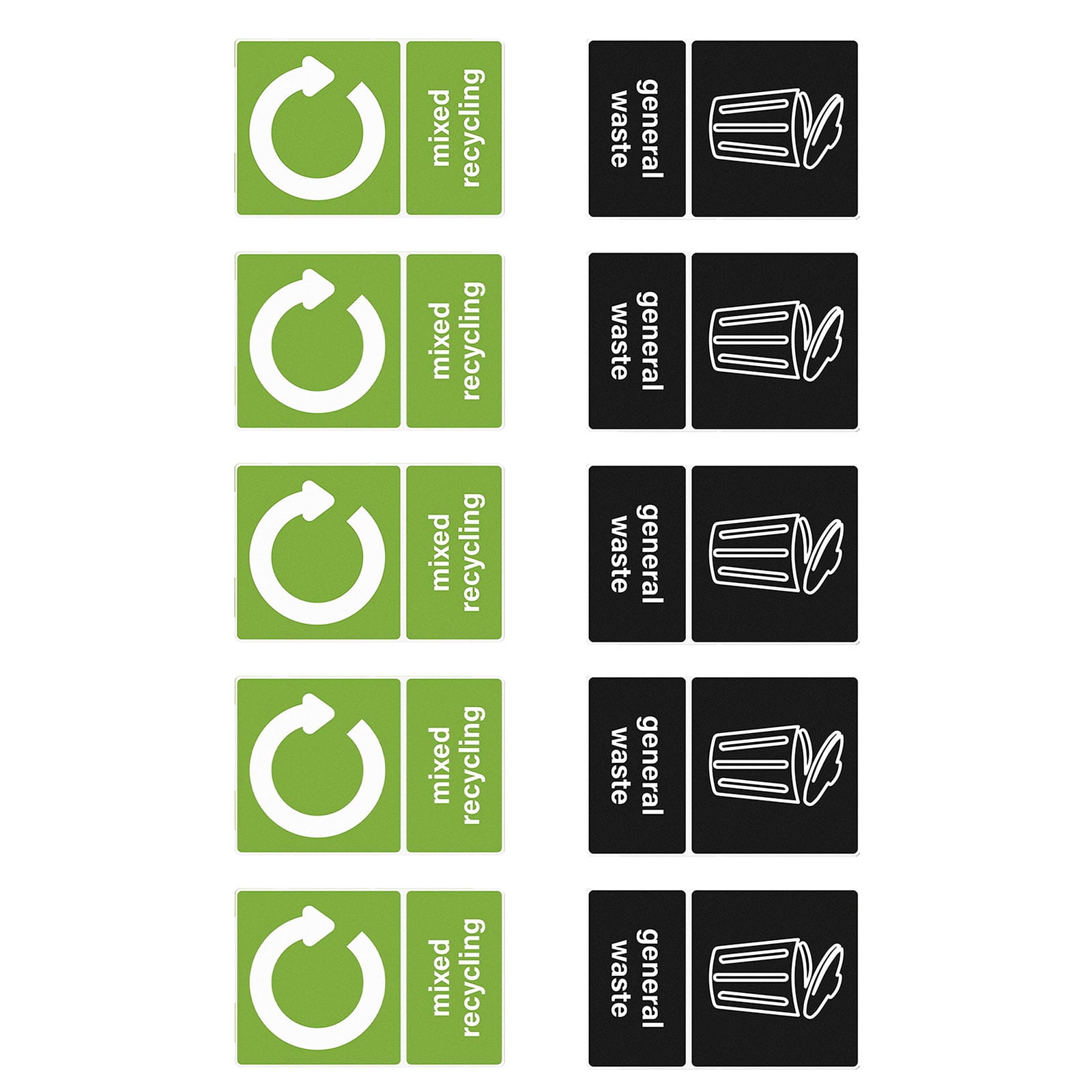 Set of 10 Recycle Decals Recycle Square Sticker for Indoor & Outdoor ...
