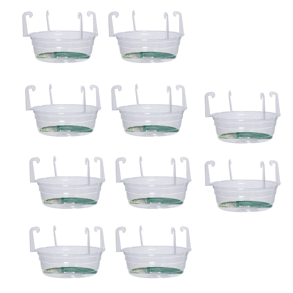Set of 10 Reusable Hanging Basket Saucers Trays with Drainage Holes ...