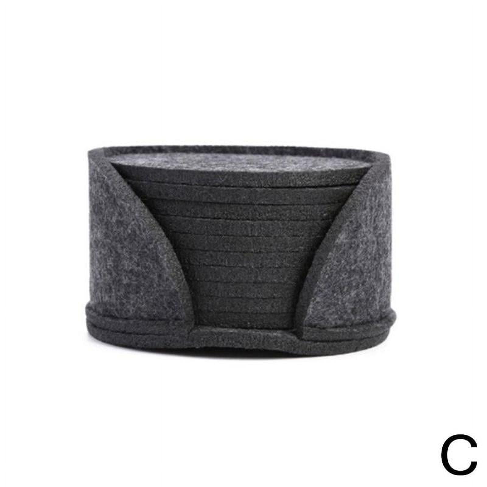 Set of 10 Round Felt Coasters with Holder For Protection T9I5 H7V O8V1 ...
