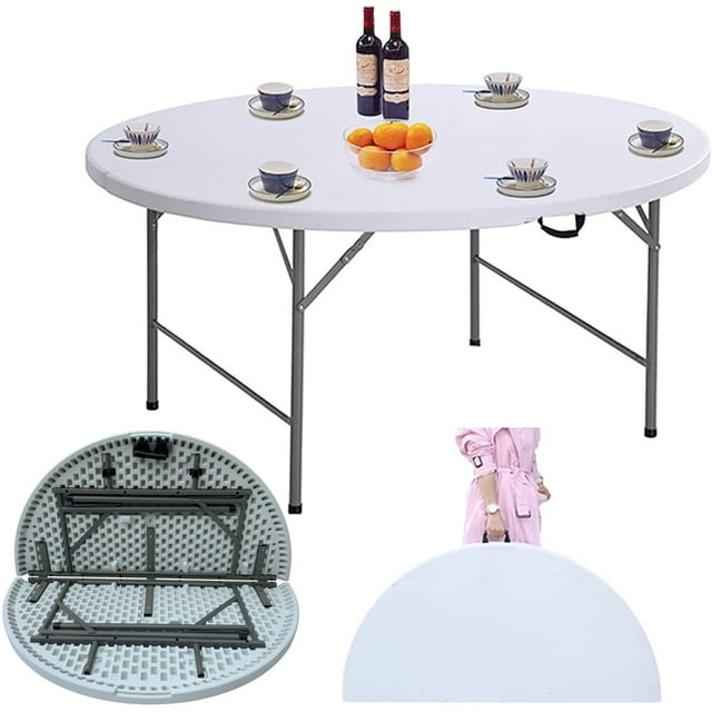 Set of 10 Heavy Duty Round Banquet Tables with Handles, Indoor/Outdoor ...