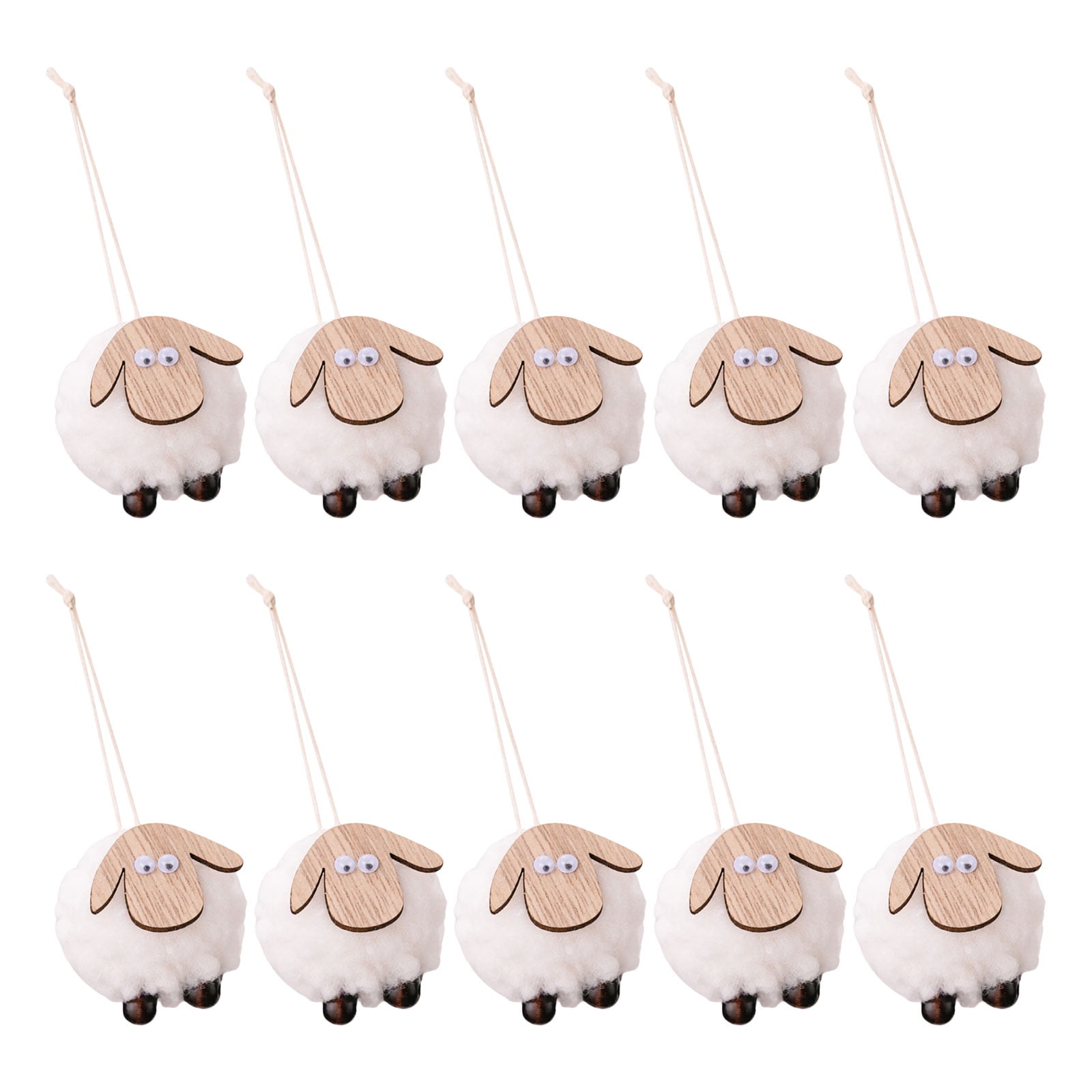 Set of 10 Soft Felt Sheep Christmas Tree Decorations Felt Sheep for ...