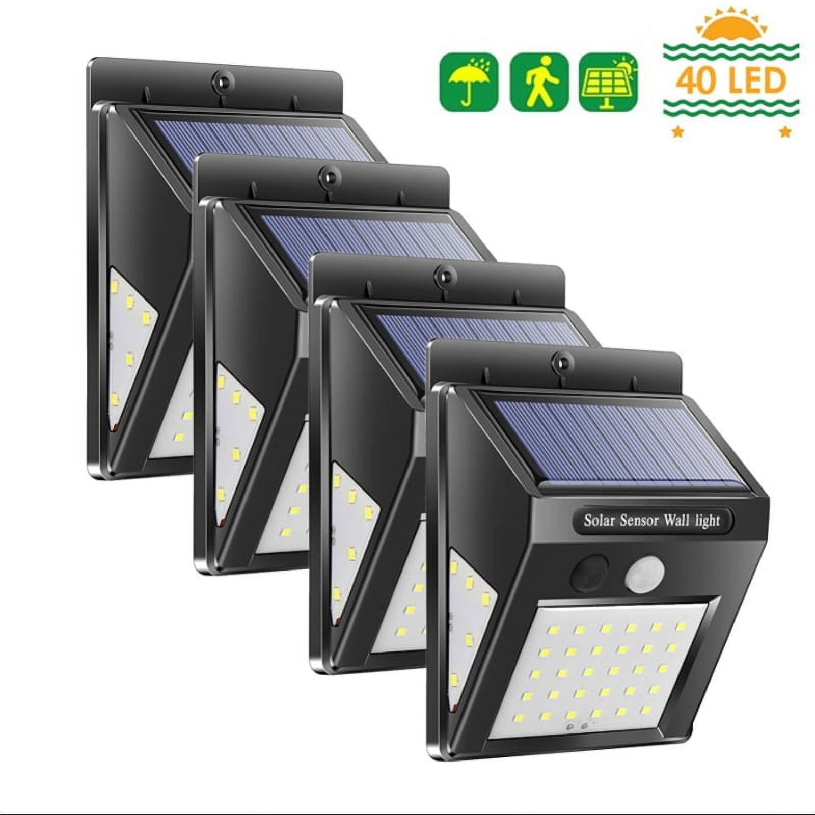 Set of 10, Solar Outdoor Lights LED Security Wall Lights Motion Sensor ...