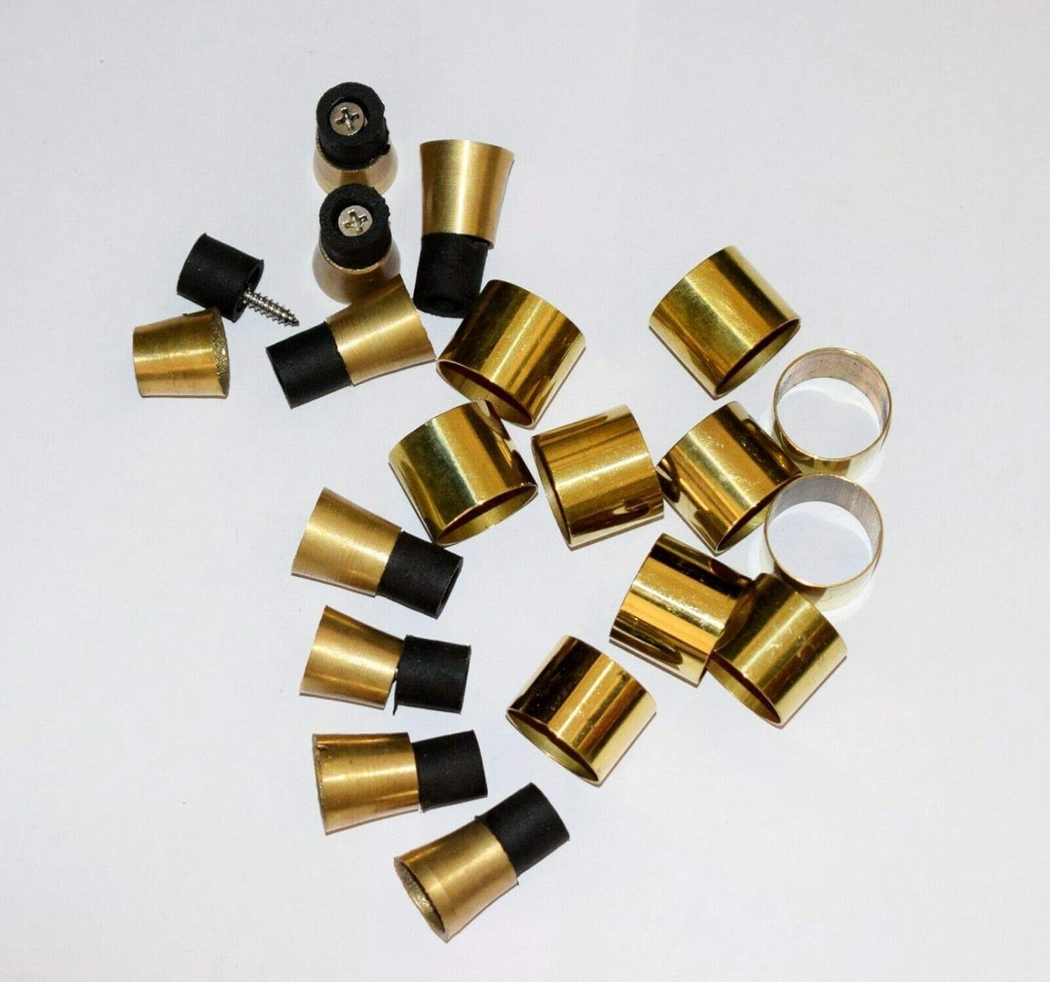Set of 10 Solid Brass Spare Tip and Ring for Walking Stick Cane ...