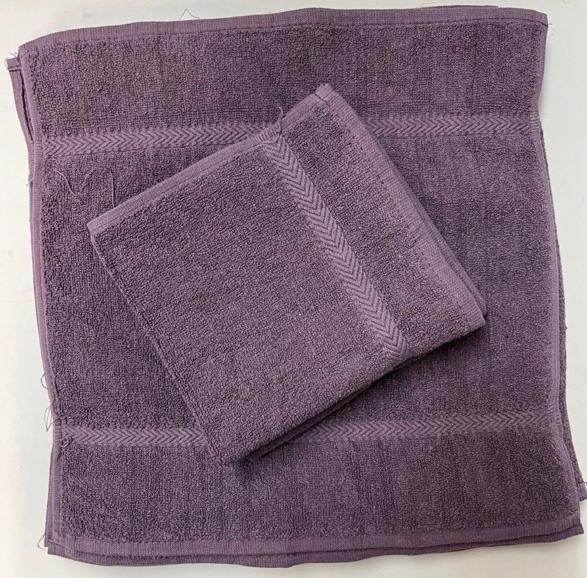 Set of 10 Terry Wash Cloths, Large 13" x 13", 100% Cotton, Plum ...