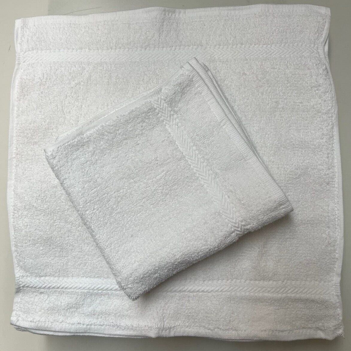 Set of 10 Terry Wash Cloths, Large 13" x 13", 100% Cotton, White ...