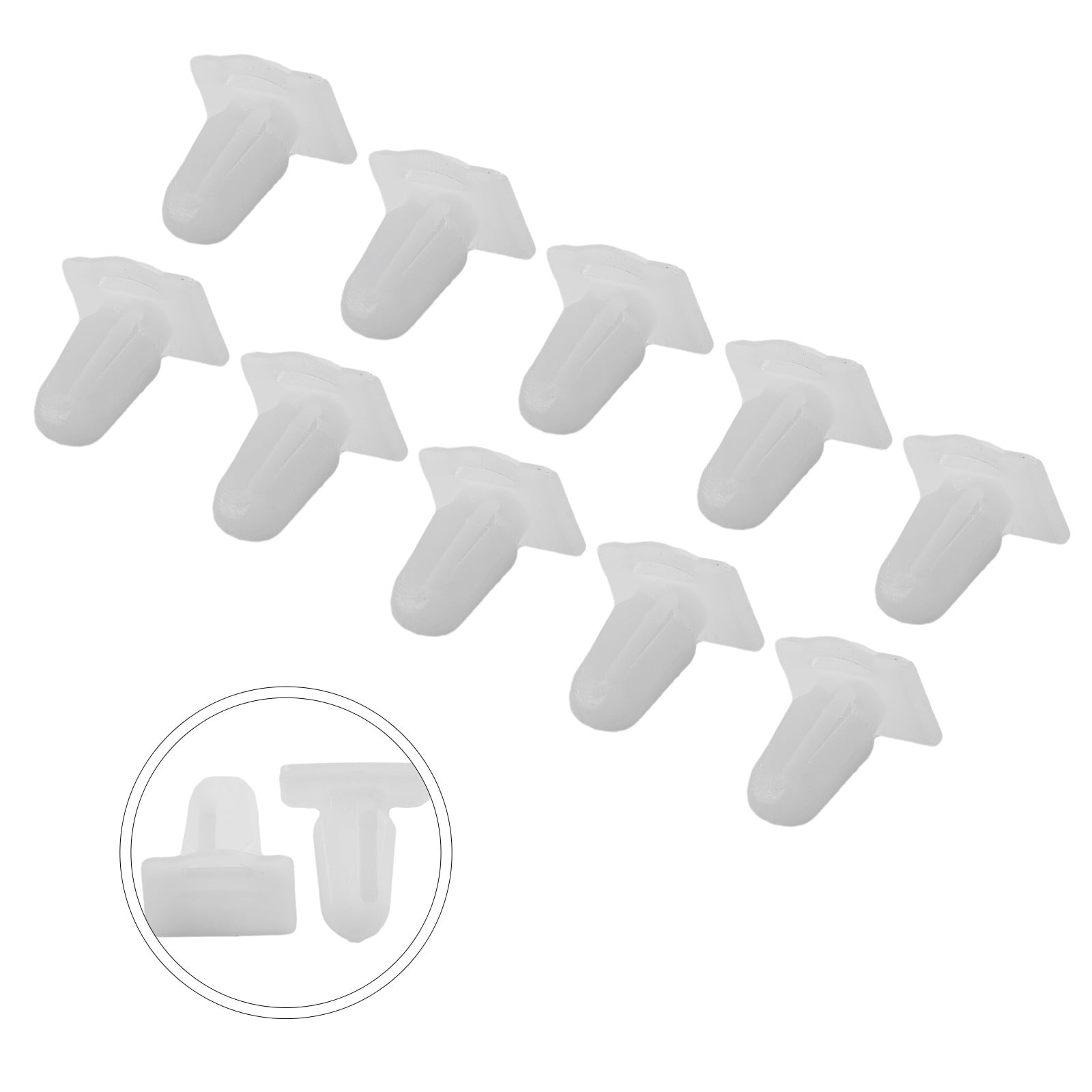 Set of 10 White Nylon Door Sill Covering Clip Trim Moulding Retainer ...
