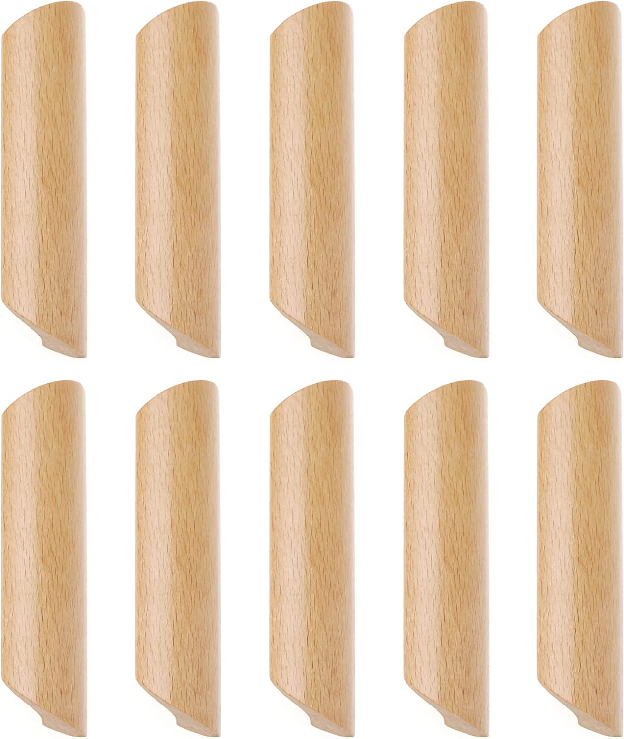 Set of 10 Wooden Cupboard Handles 128mm Fan Shape Drawer Furniture ...