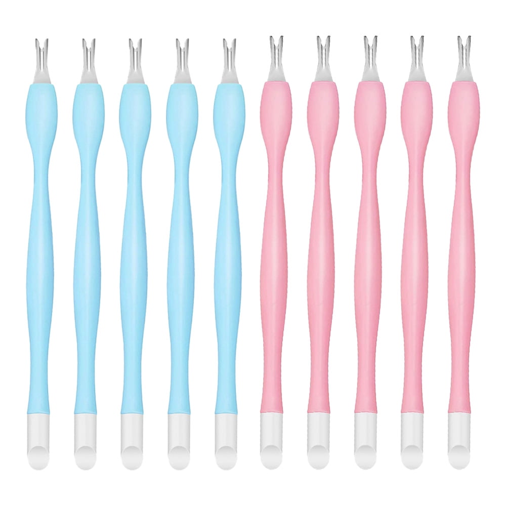 Set of 10 cuticle pushing tools, Silicone handle, Pink/Blue - Walmart.com