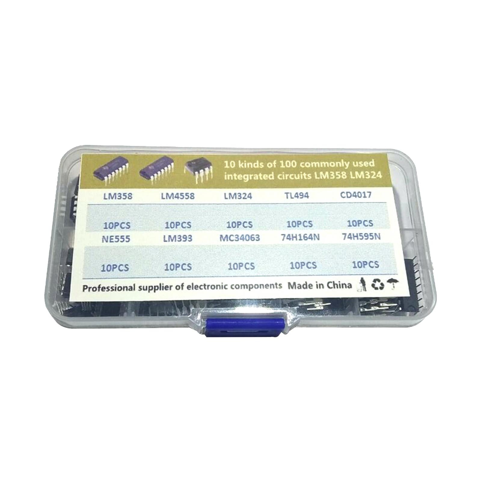 Set of 100 10 Types Integrated Circuit Chip, Easy to Storage with ...