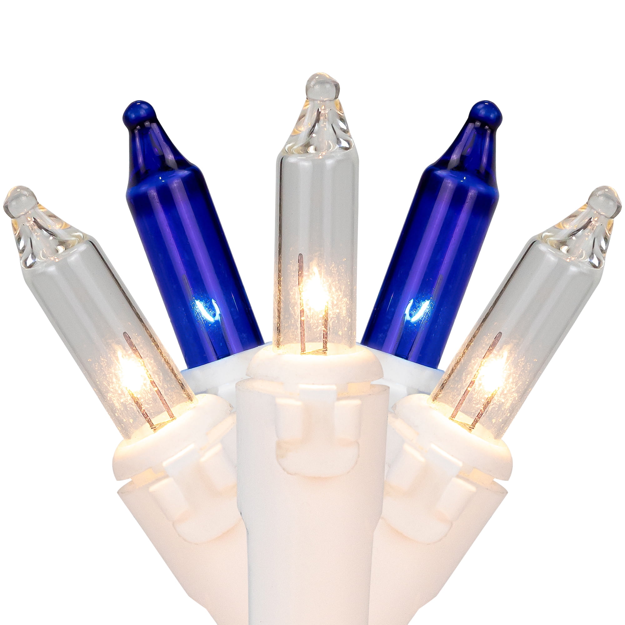 Northlight 100-Count Blue & Clear Mini Christmas Lights - 21.5ft, White ...