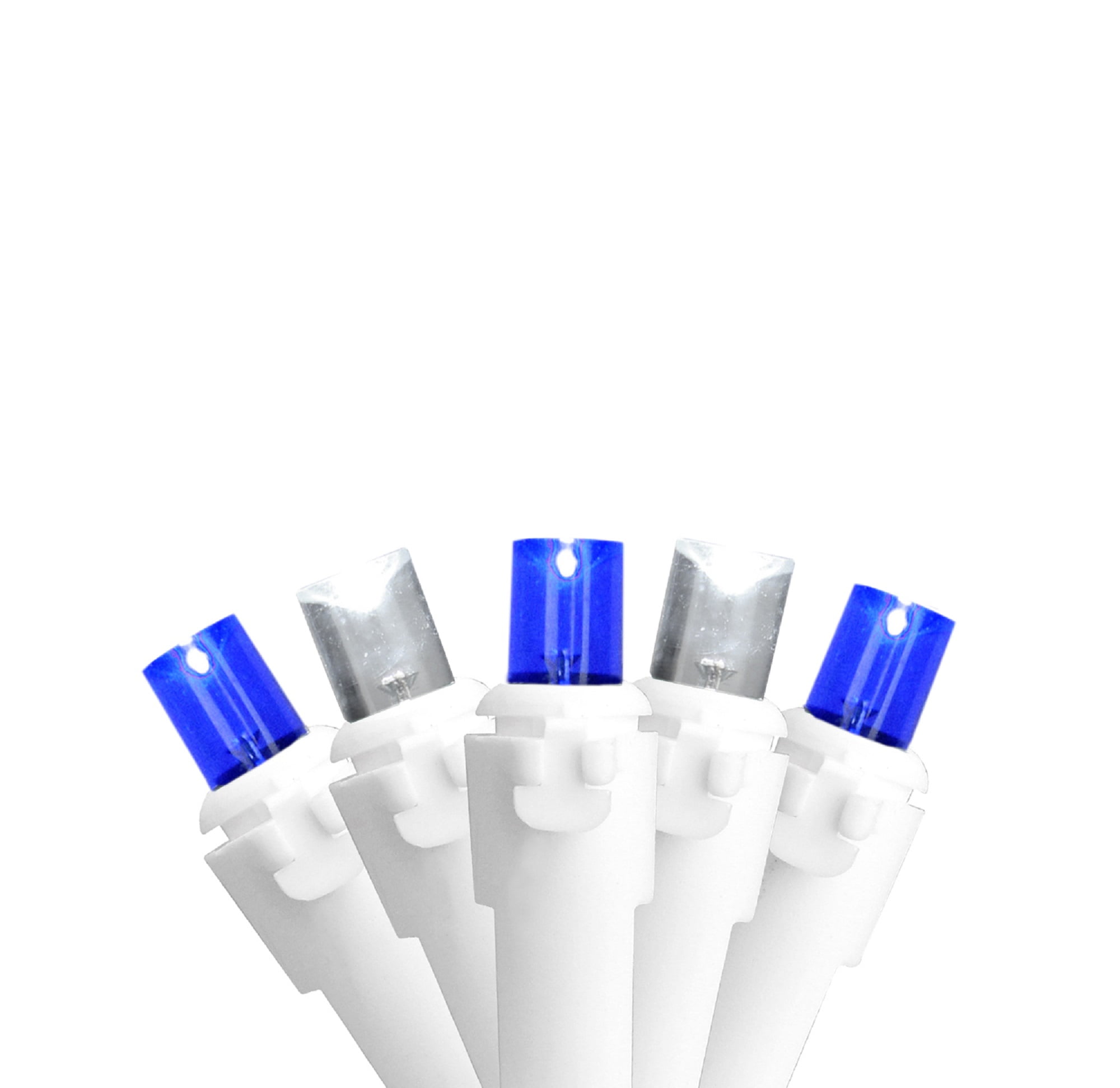 Set of 100 Blue & Pure White LED Wide Angle Icicle Christmas Lights ...