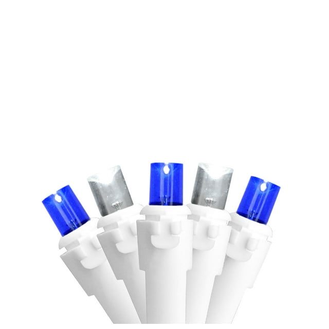 Set of 100 Blue & Pure White LED Wide Angle Icicle Christmas Lights ...