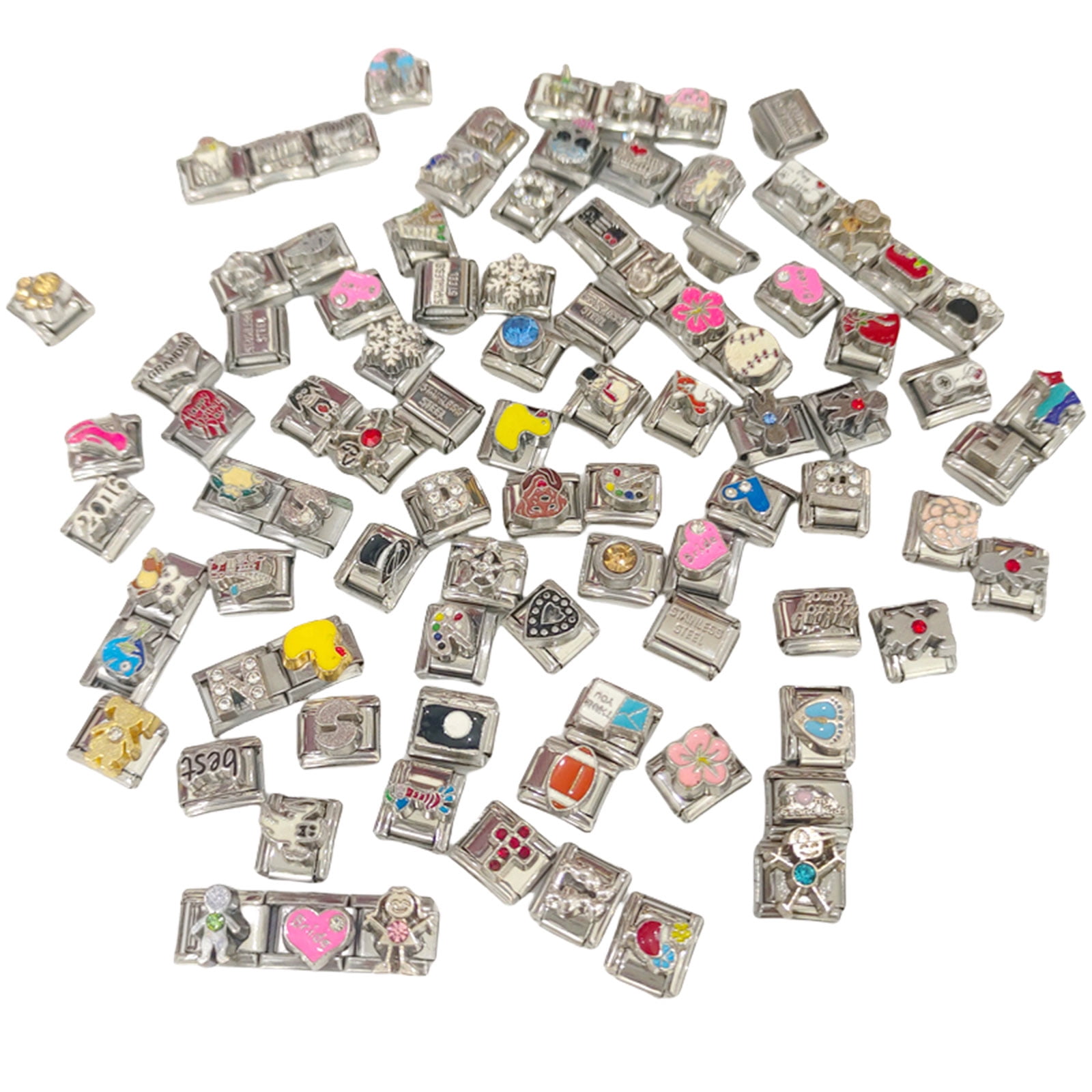 Set of 100 Italian Inspired Charm Module Stainless Steel ...