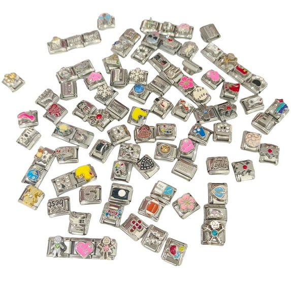 Set of 100 Italian Inspired Charm Module Stainless Steel ...