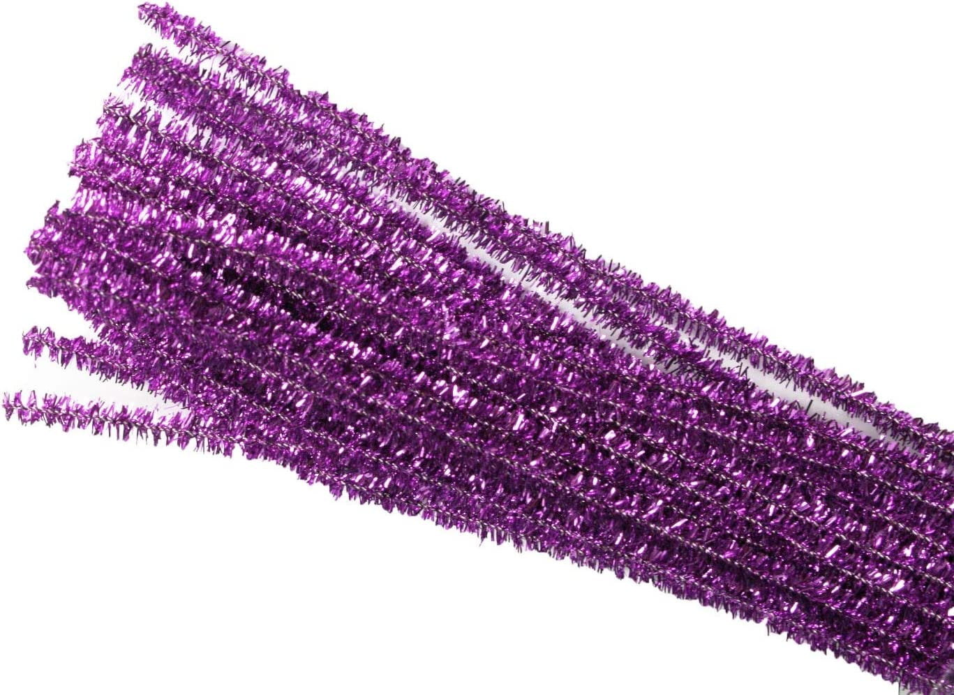 Set of 100 Metallic Tinsel Pipe Cleaners for Kids Crafts, Embellishing ...