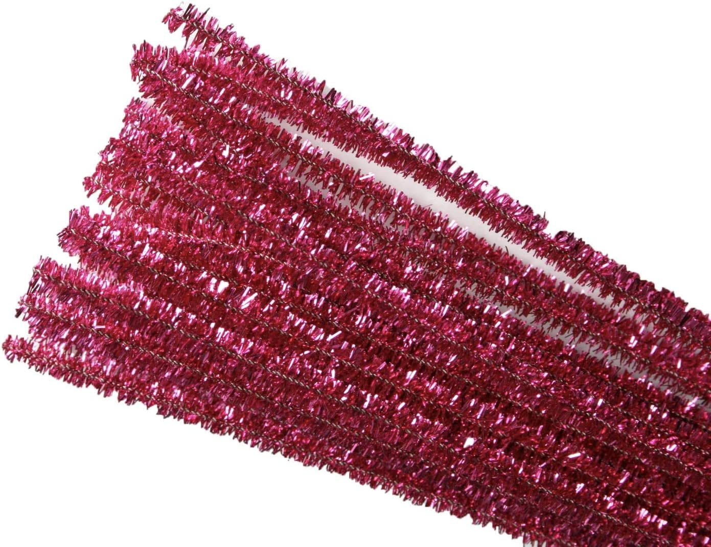 Set of 100 Metallic Tinsel Pipe Cleaners for Kids Crafts, Embellishing ...