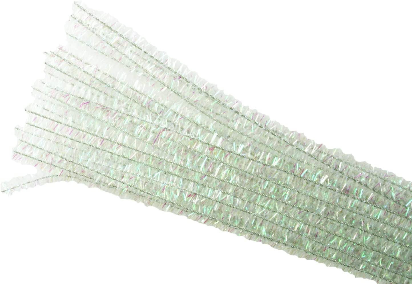 Set of 100 Metallic Tinsel Pipe Cleaners for Kids Crafts, Embellishing ...