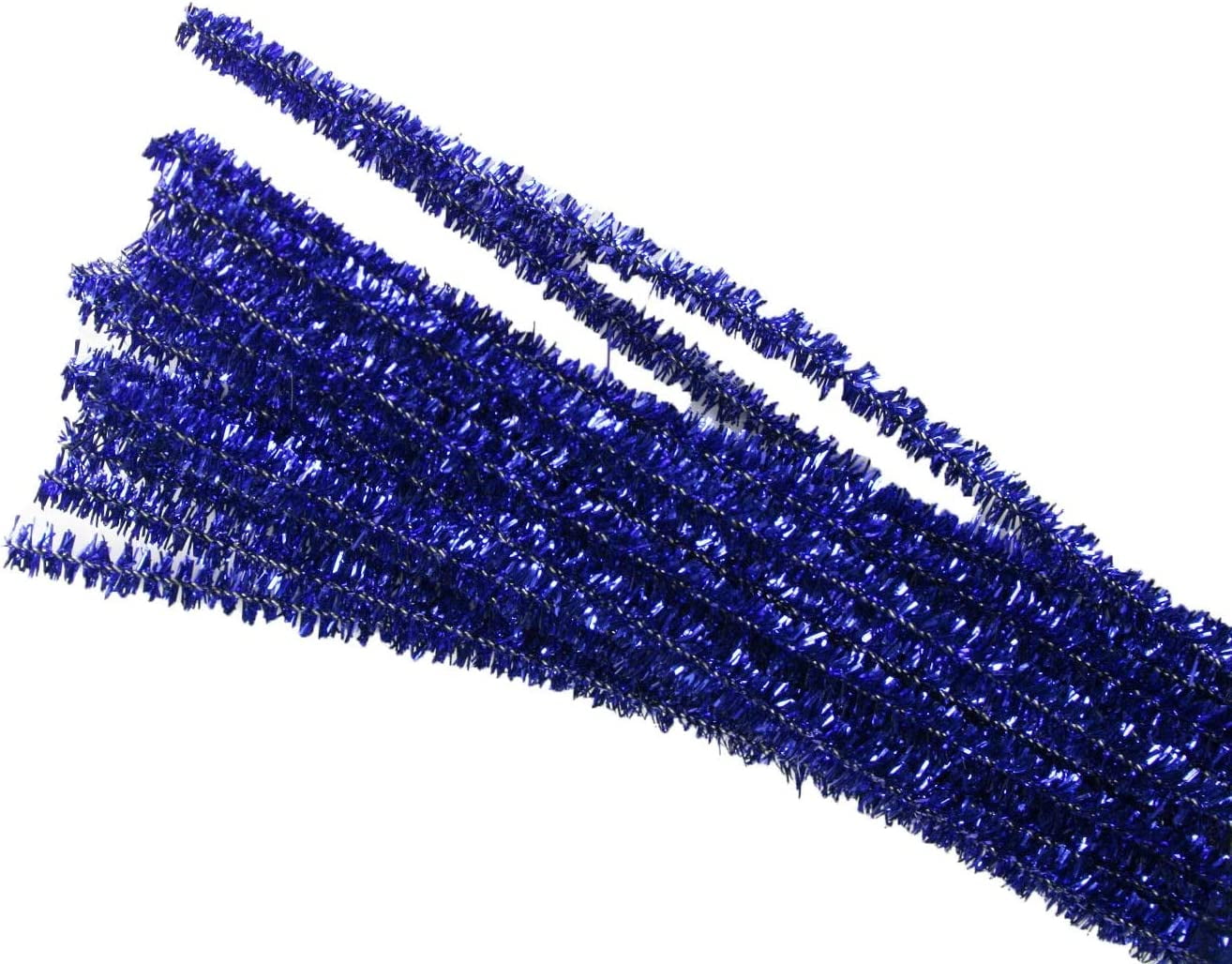 Set of 100 Metallic Tinsel Pipe Cleaners for Kids Crafts, Embellishing ...