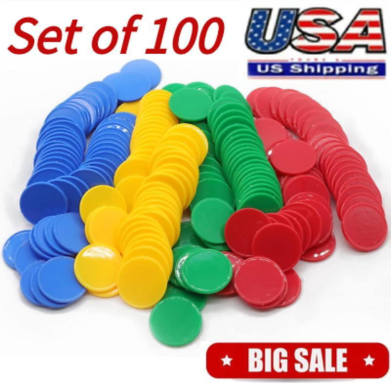 Set of 100 Opaque Plastic Learning Counters Mini Poker Chips Game Tokens - Walmart.com