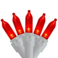 Set of 100 Red LED Mini Christmas Lights 4" Spacing - White Wire ...