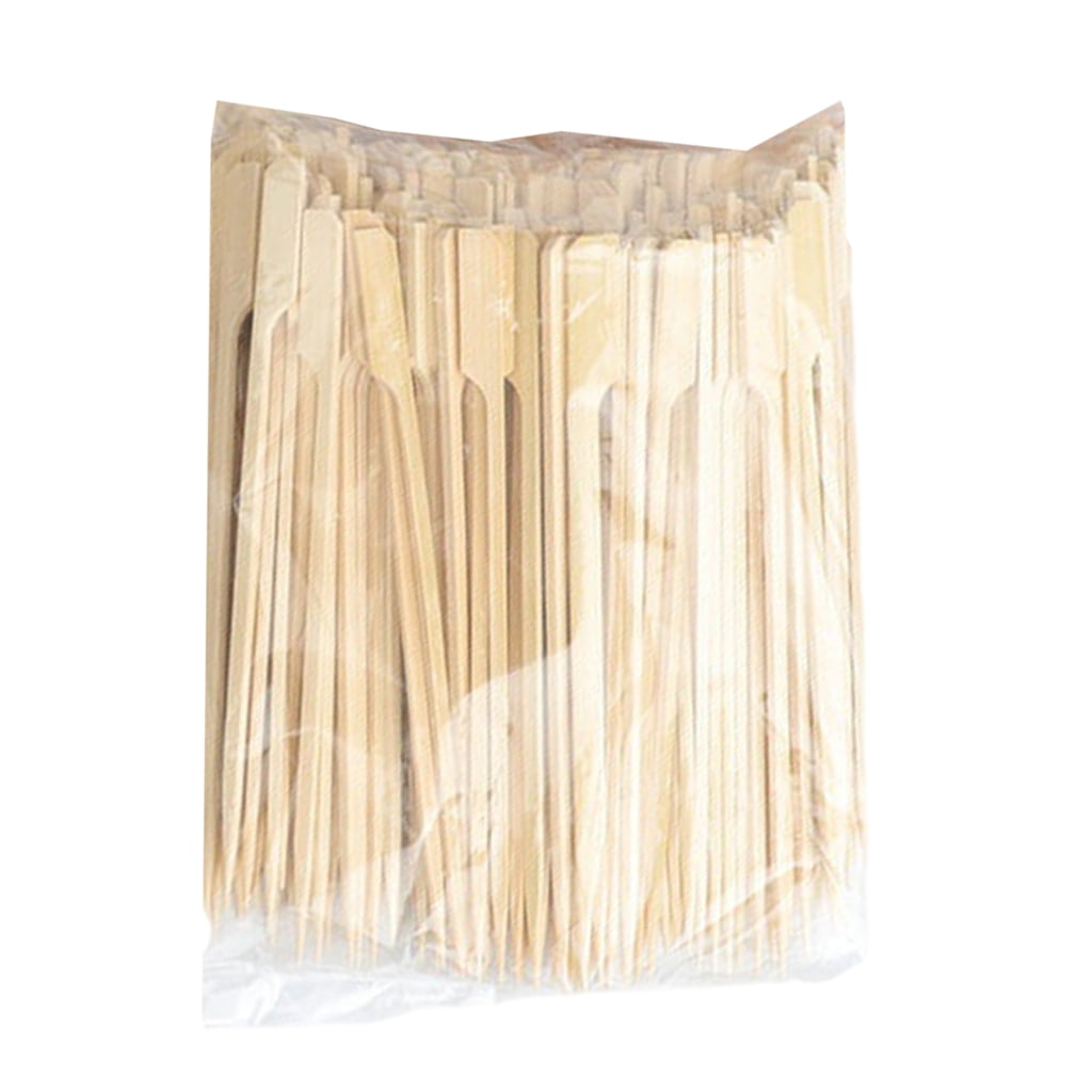 Set of 100 Skewers Food Pick Wood Pick Food Skewers BBQ Food Stick Wood ...