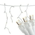 Set of 100 Warm White LED Wide Angle Icicle Christmas Lights - White ...