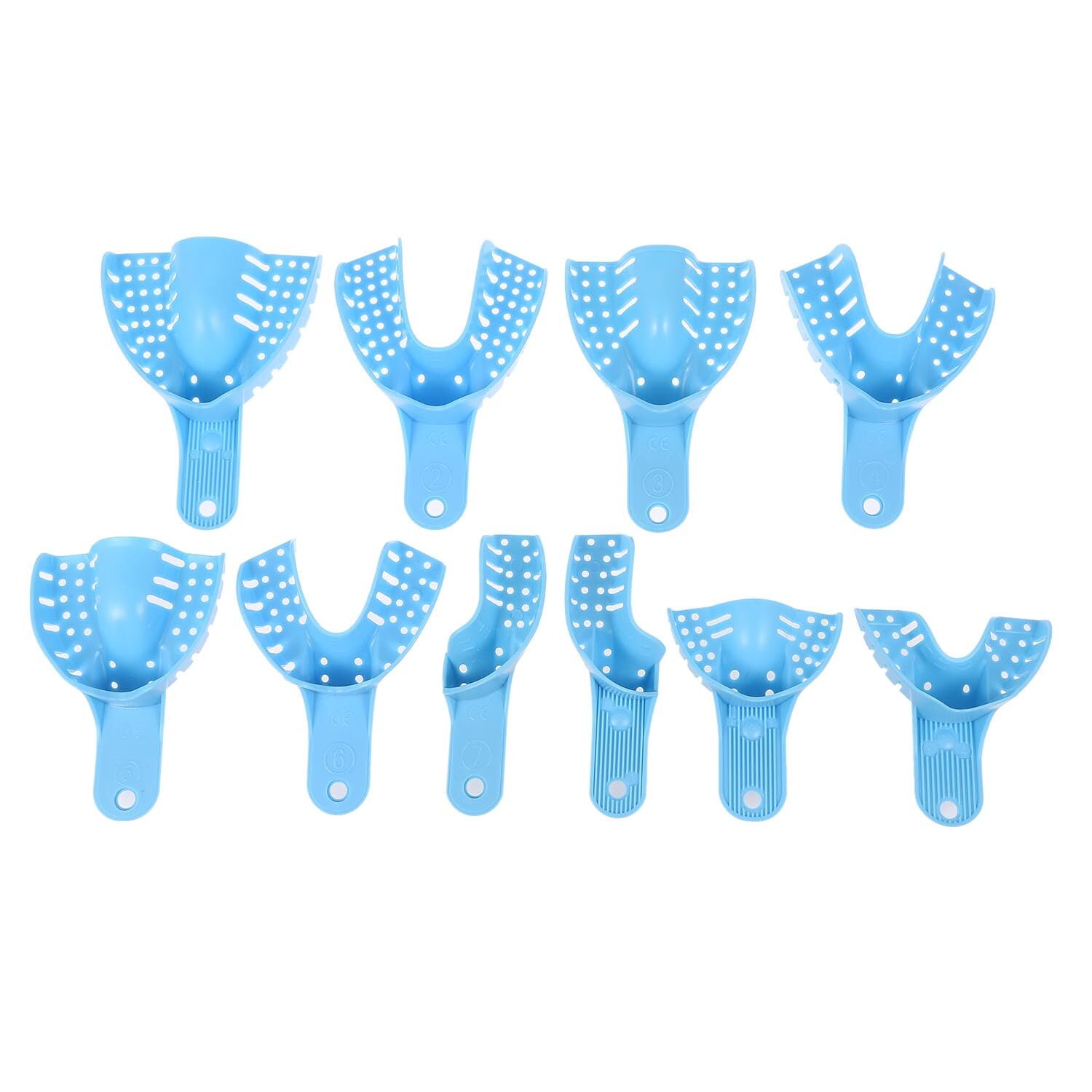 Set of 10PCS Dental Impression Trays Dental Supply Teeth Holder Plastic ...