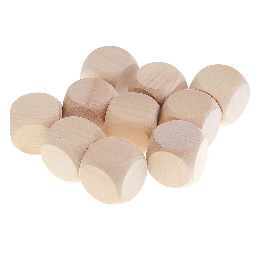 Set of 10Pcs 4cm/1.57'' Wooden Blank s D6 for RPG Party Board Games ...