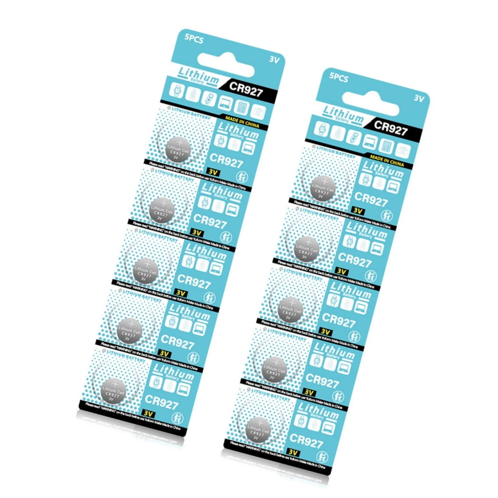 Set of 10pcs CR927 Coin Cell Battery for Pedometers And LED Lights 3V ...