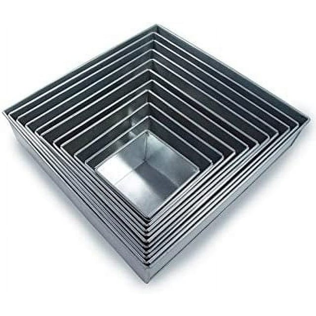Set of 11 Square Cake Pans 4" to 14" - 3" Deep - Walmart.com