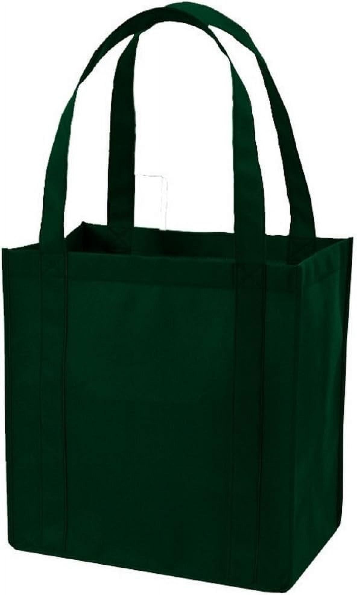 (Set of 12) 12 Pack- Reusable Grocery Shopping Tote Bag (Forest Green ...