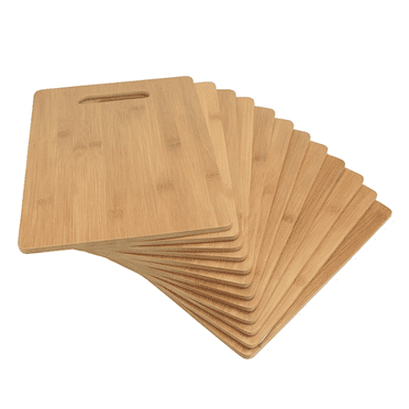 12pc Bulk 12X9" Round Edge Bulk Plain Bamboo Serving Tray, Platter ...